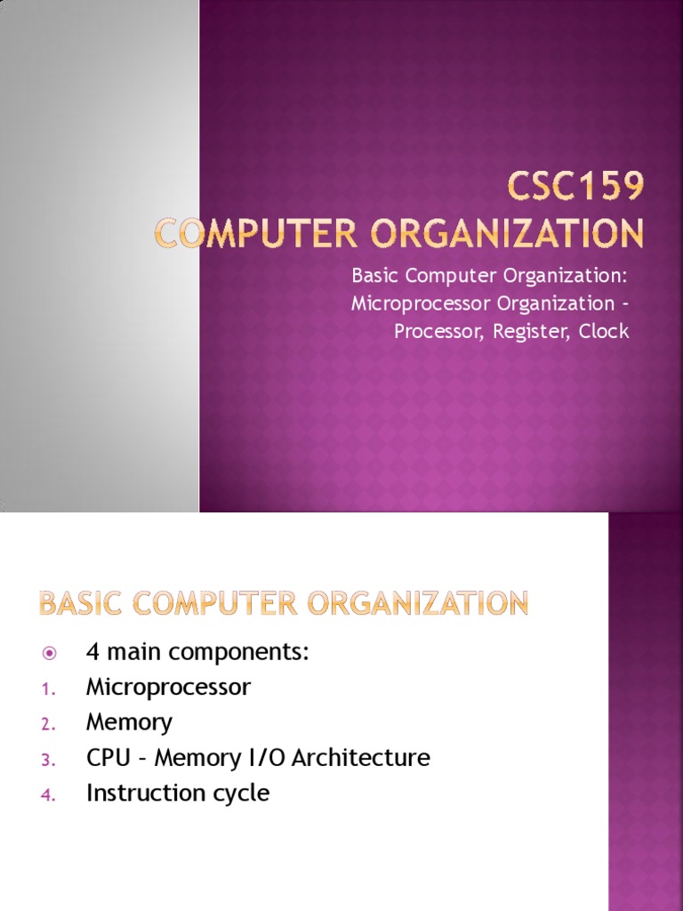 Basic of Computer Organisation | PDF | Instruction Set | Central Processing Unit