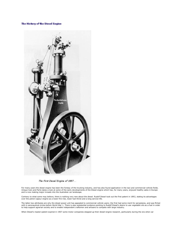 The History of The Diesel Engine | PDF | Diesel Engine | Mercedes Benz
