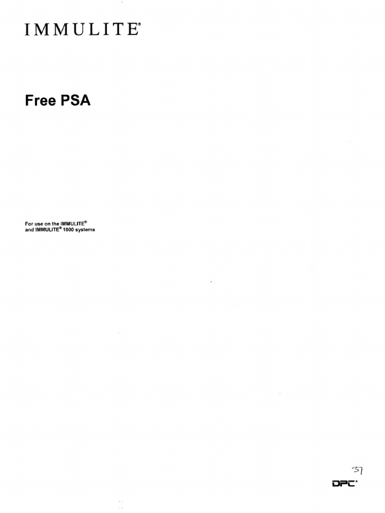 Immulite 1000 | PDF | Prostate Specific Antigen | Immunoassay