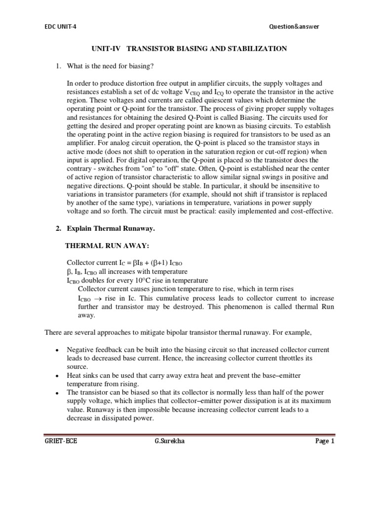 Stability Factor | PDF | Transistor | Amplifier