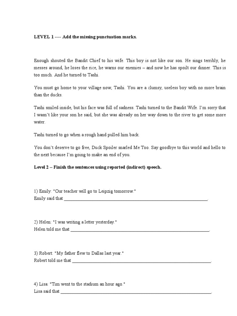 Direct Indirect Speech - Questions | PDF | Verb | Semantics