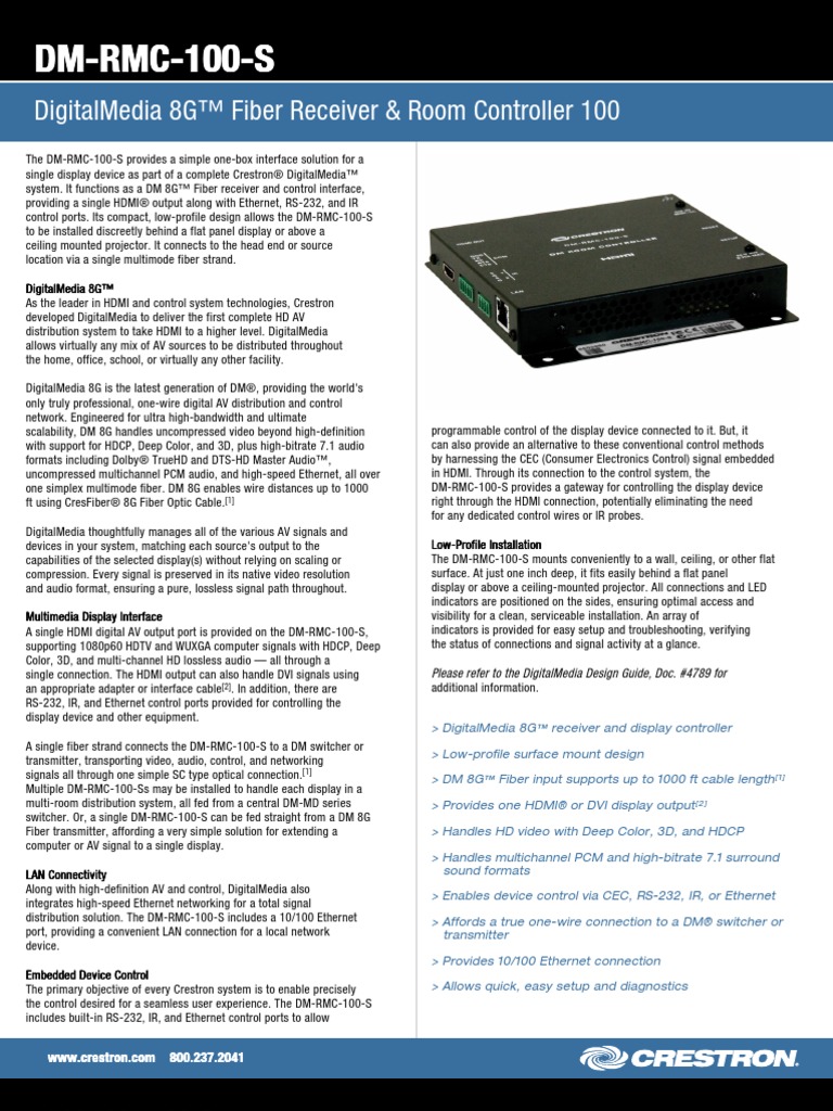 DM RMC 100 S | PDF | Hdmi | Media Technology