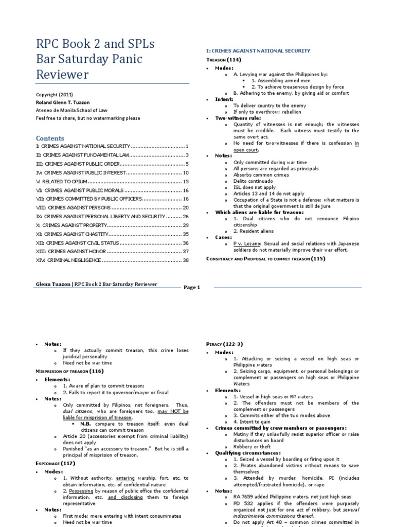 RPC Book2 Reviewer | Perjury | Forgery
