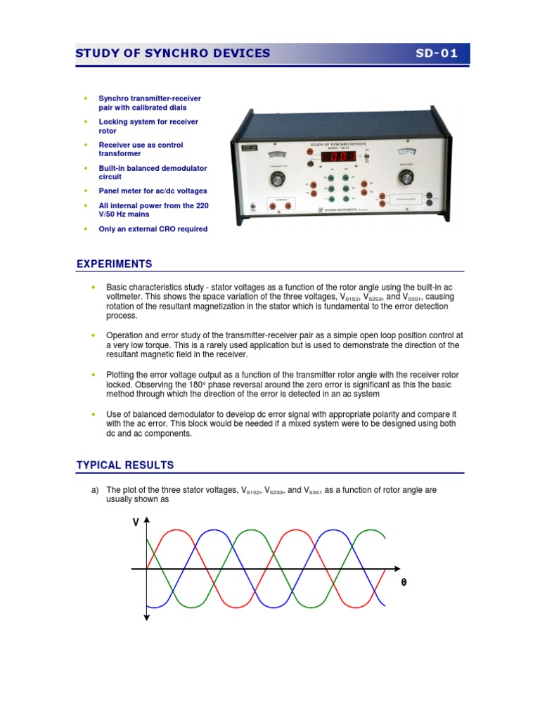 Study of Synchro Devices | PDF | Computers | Technology & Engineering