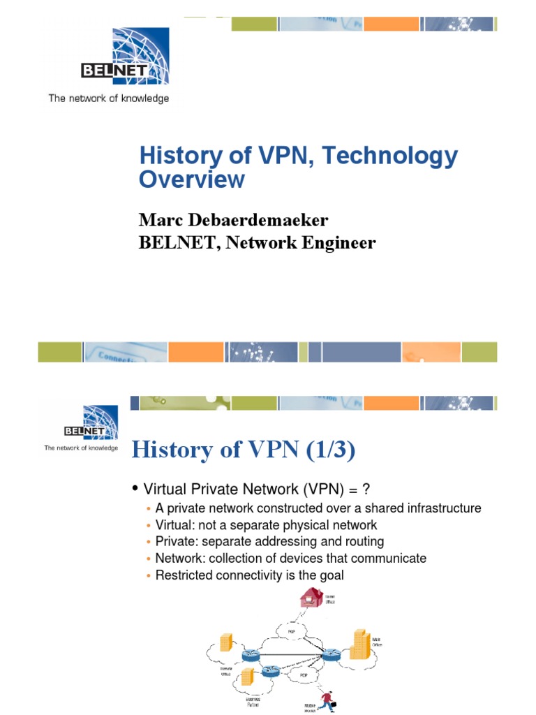 History of VPN, Technology: Marc Debaerdemaeker BELNET, Network ...