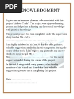 Acknowledgement For Project, School English Project File Class 12,11 ...