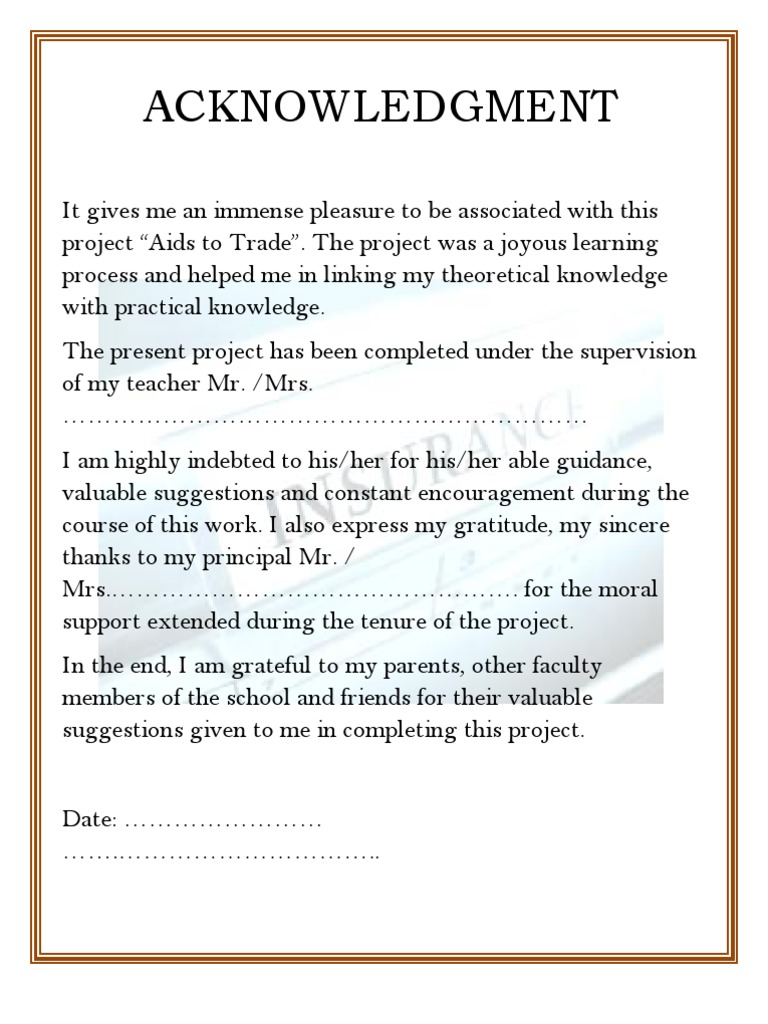 Acknowledgement | PDF | Career & Growth