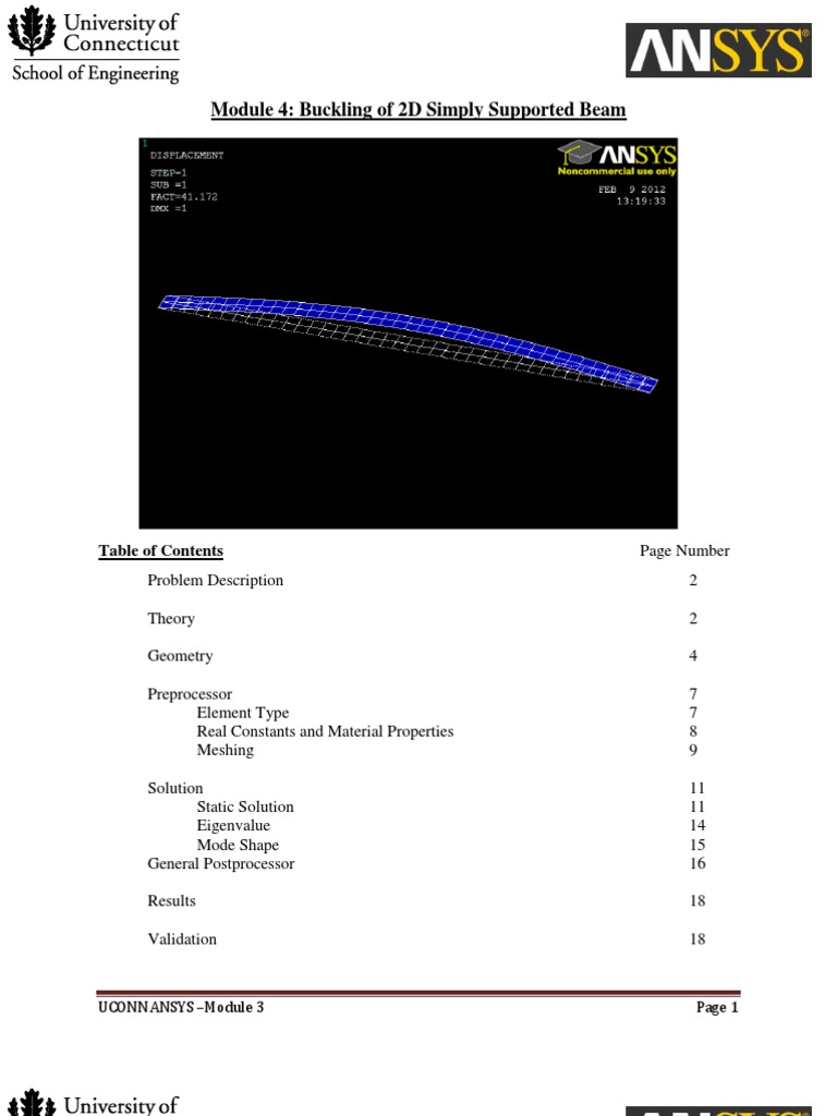 Module 4: Buckling of 2D Simply Supported Beam | PDF | Buckling | Young ...