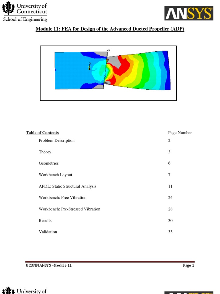 Module 11: FEA For Design of The Advanced Ducted Propeller (ADP) | PDF ...