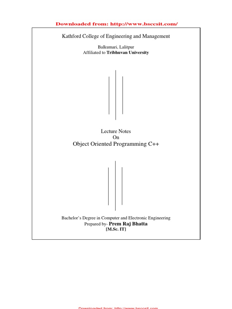 Bsccsit Com C Pdf Object Oriented Programming Object Computer Science