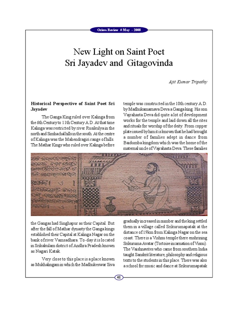 New Light On Saint Poet Sri Jayadev and Gitagovinda | PDF | Vaishnavism | Theistic Indian Philosophy