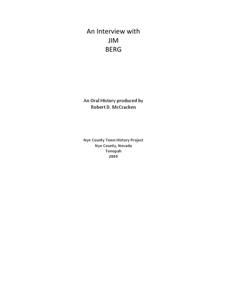 An Interview With Jim Berg | PDF | Mare | Oral History