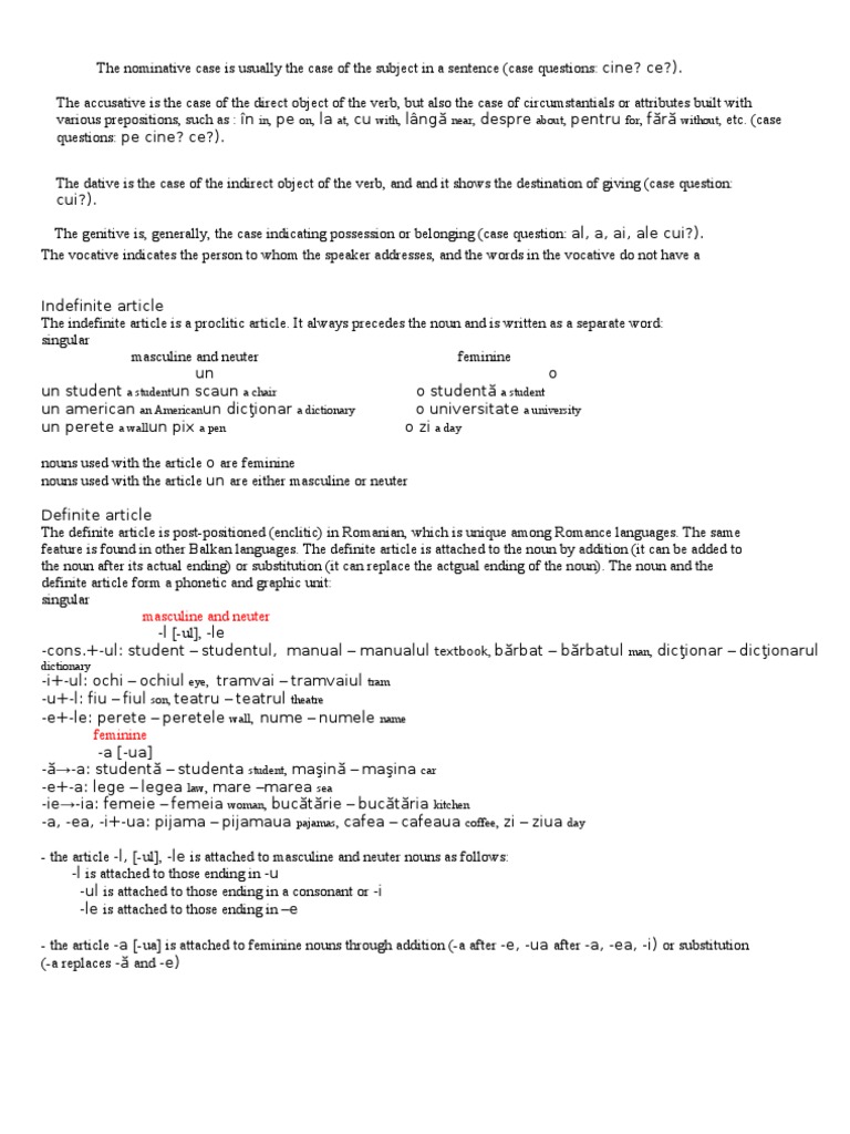 The Nominative and Articles | PDF | Grammatical Gender | Onomastics