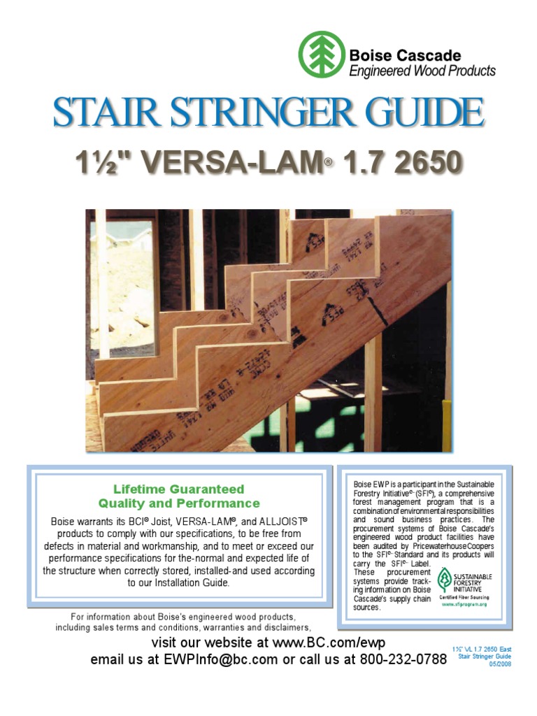 1 " Versa-Lam 1.7 2650: Stair Stringer Guide | PDF | Framing ...