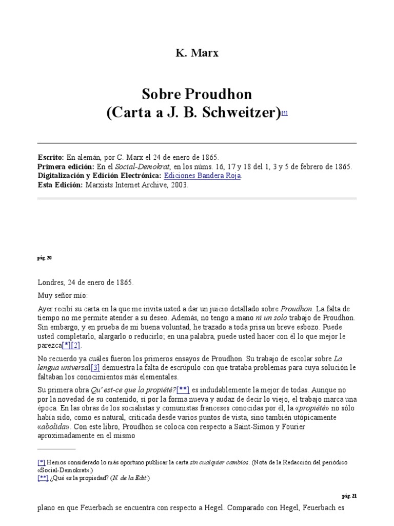 Crítica de Marx a Proudhon | PDF
