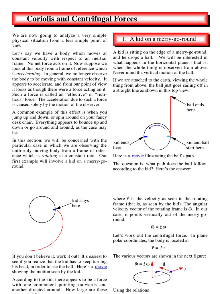 Coriolis vs. Centrifugal Forces Explained | PDF | Geometry | Motion ...