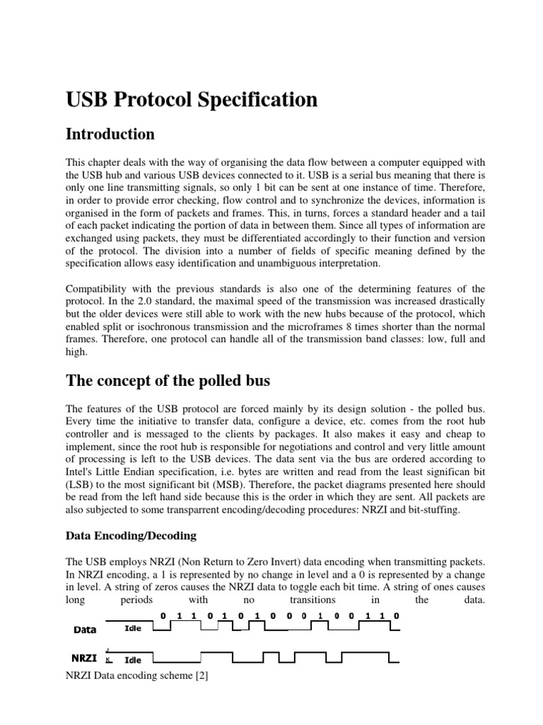 USB Protocol Specification: Data Encoding/Decoding | PDF | Usb ...