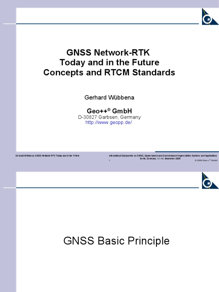 GNSS Network-RTK Today and in The Future Concepts and RTCM Standards ...