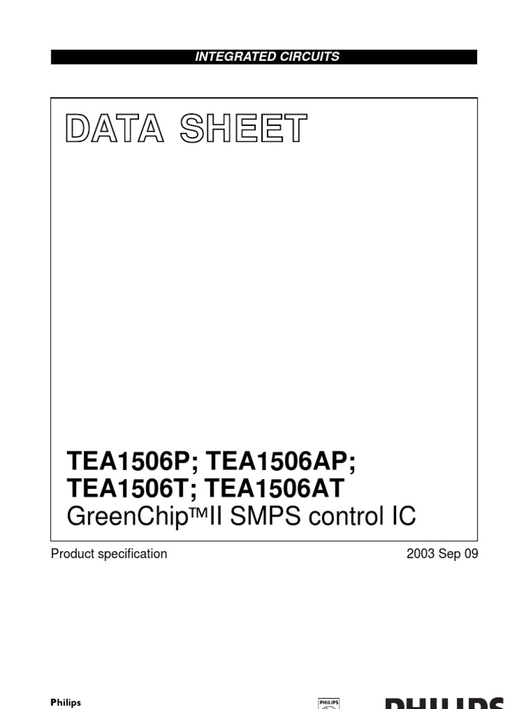 Data Sheet: TEA1506P TEA1506AP TEA1506T TEA1506AT | PDF | Technology & Engineering