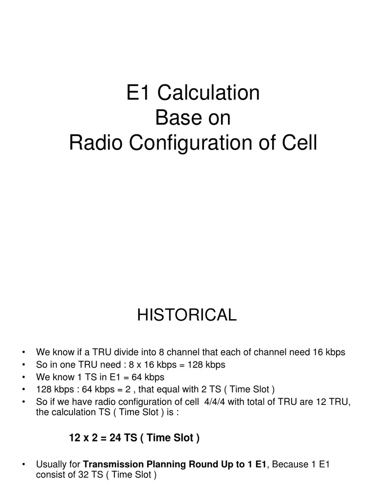 E1 Calculation for Radio Configurations | PDF | Telecommunications ...