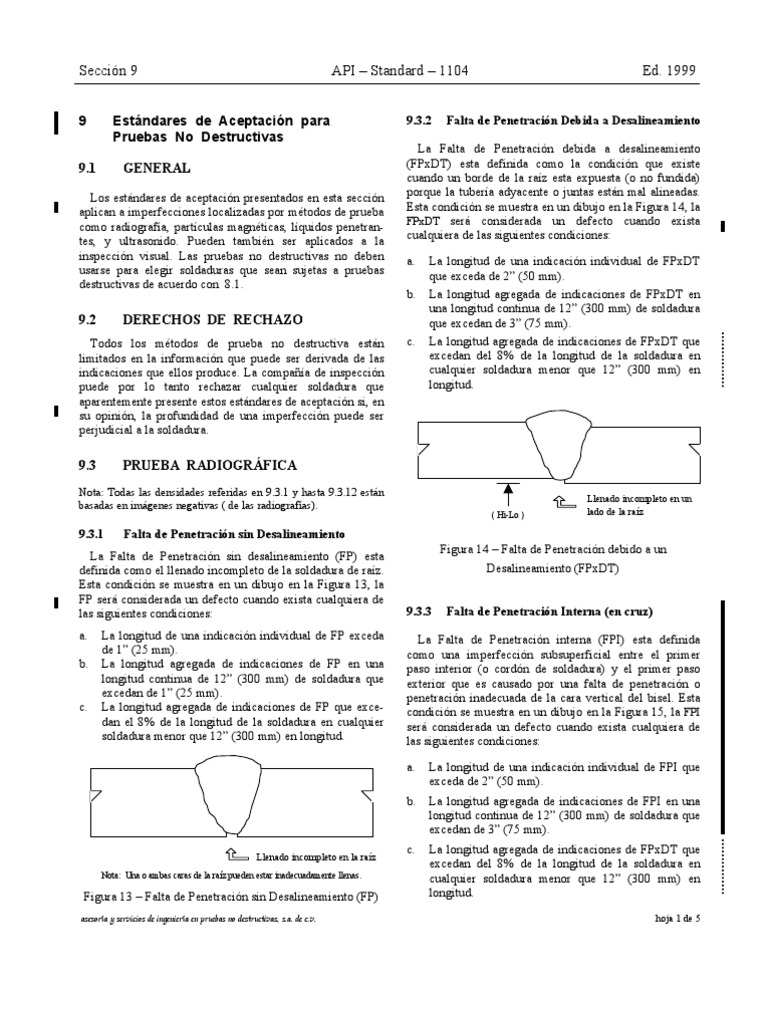 API - 1104 Espanol Sec 9 | PDF | Soldadura | Construcción