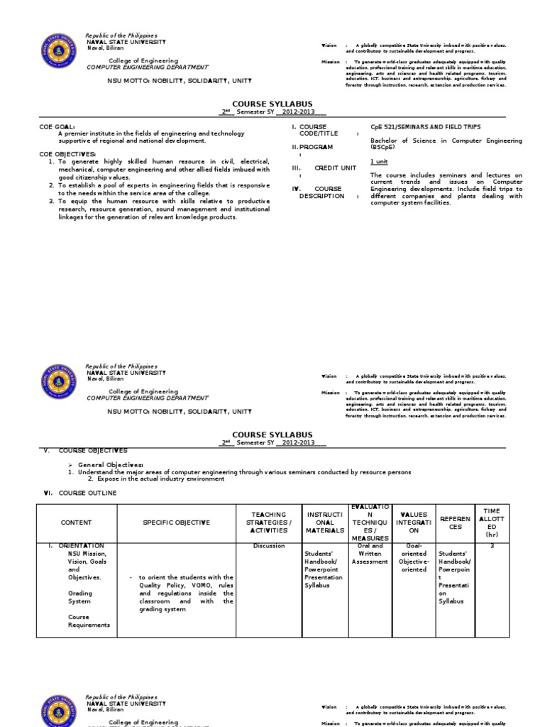 Computer Engineering Seminar Syllabus | PDF | Engineering | Educational ...