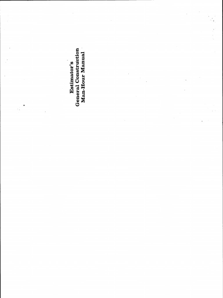 Estimators General Construction Manhour Manual | PDF