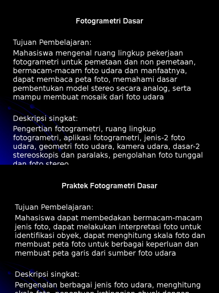 Dasar Fotogrametri untuk Pemetaan | PDF | LIDAR | Pemindai Gambar