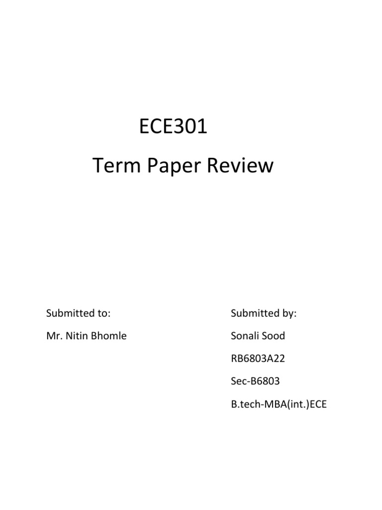 ECE301 Term Paper Review | PDF | Central Processing Unit | Random Access Memory