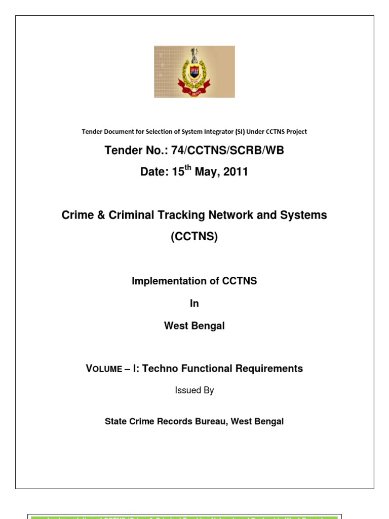 Cctns Volume - 1 | PDF | Request For Proposal | Police