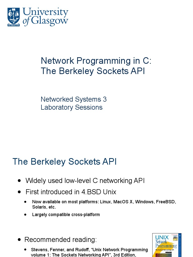 Unix Network Programing in C | PDF | Port (Computer Networking) | Transmission Control Protocol
