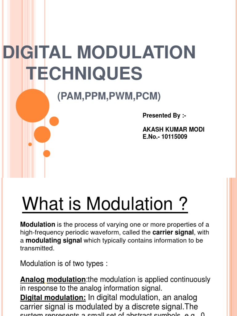 Digital Modulation Techniques | PDF | Digital Signal | Modulation Digital Modulation Techniques | PDF | Digital Signal | Modulation