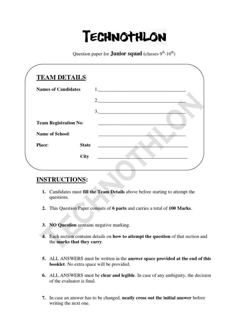 Technothlon 2008 Juniors | Nature | Free 30-day Trial | Scribd