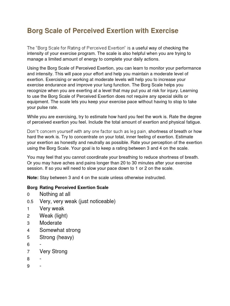 Borg | PDF | Physical Exercise | Perception