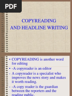 Campus Journalism - Copyreading and Headline Writing | PDF | Copy ...