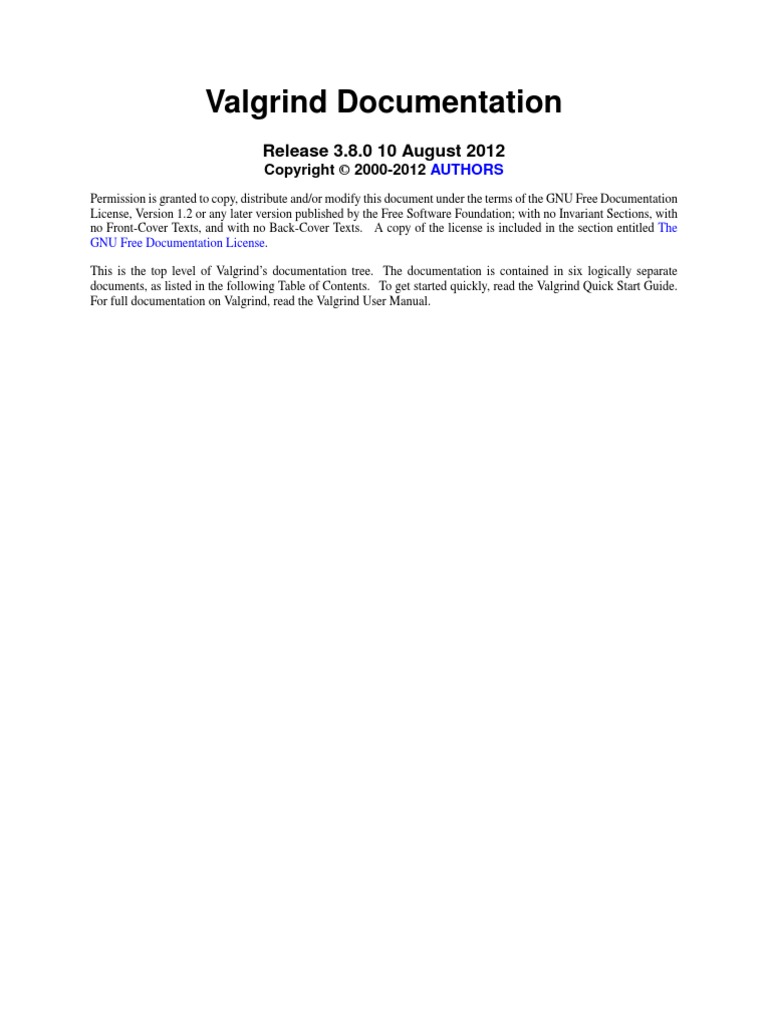 Valgrind Documentation Pdf Computer Programming Computing