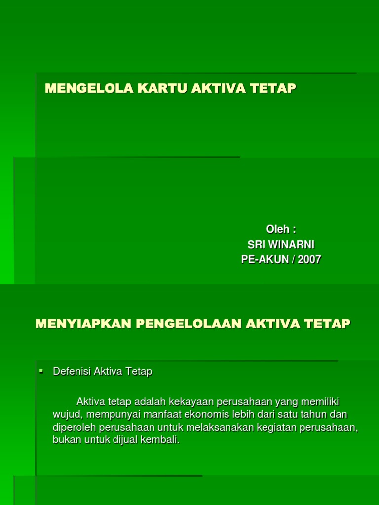 Mengelola Kartu Aktiva Tetap | PDF