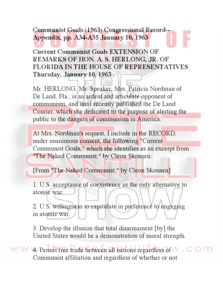 Communist Goals (1963) Congressional Record | Soviet Union ...