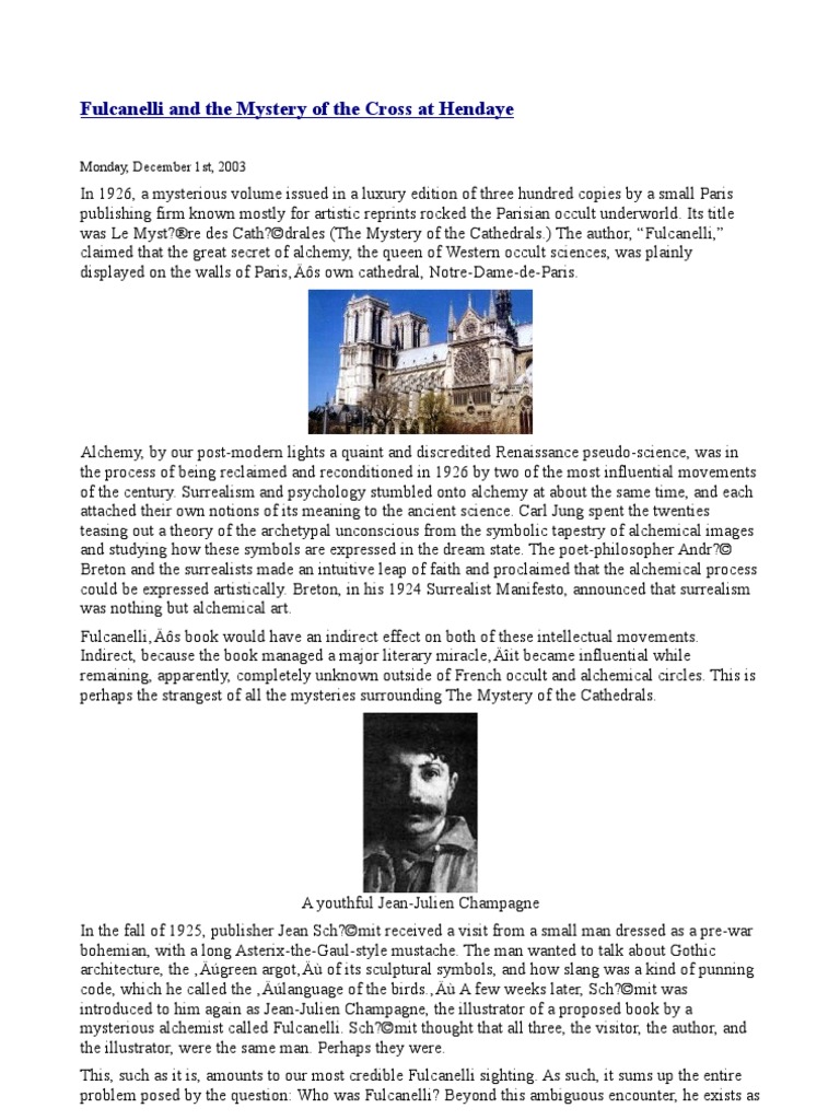 Fulcanelli and The Mystery of The Cross at Hendaye | PDF | Alchemy ...