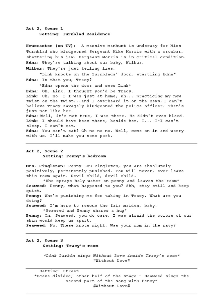 Part 2 of Hairspray Script | PDF | Entertainment (General)