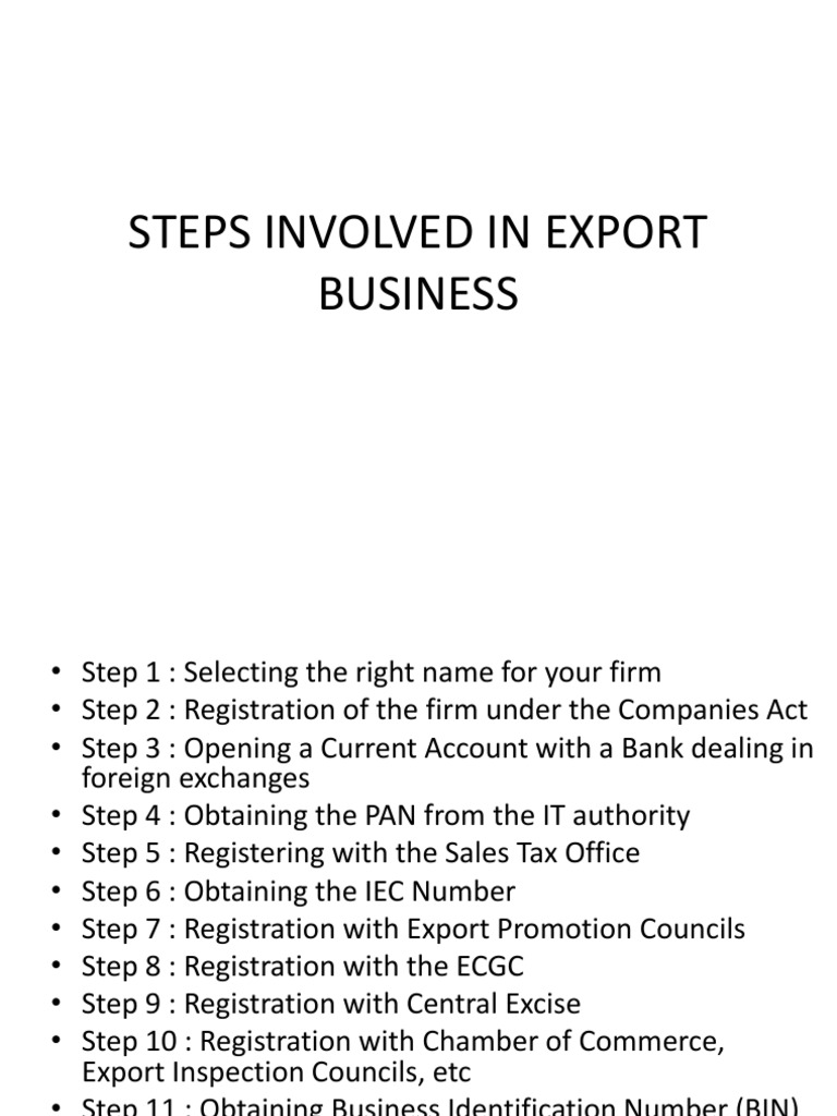 Steps for Starting an Export Business | PDF