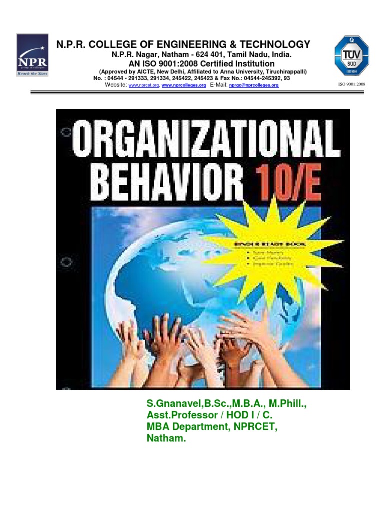 Organizational Behavior | Download Free PDF | Classical Conditioning ...