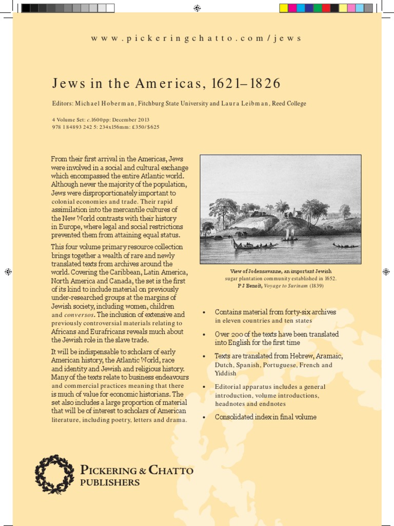 Jews in The Americas, 1621-1826 Colour Leaflet | PDF | Jews And Judaism ...
