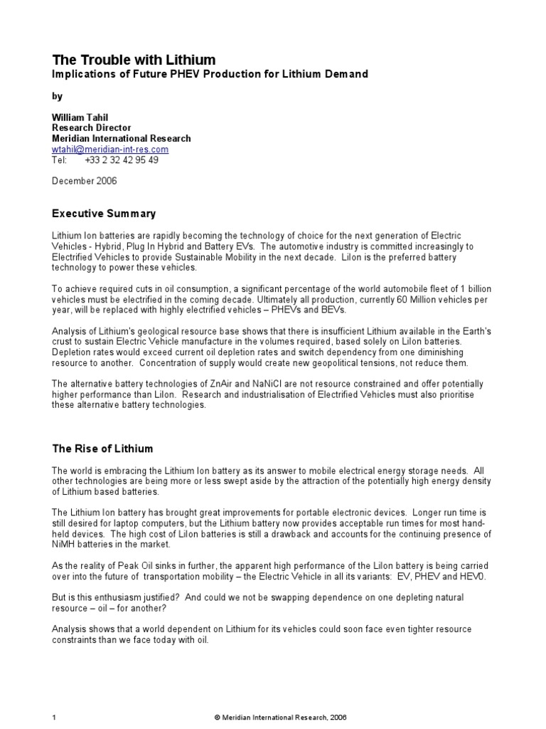 Lithium Shortage | PDF