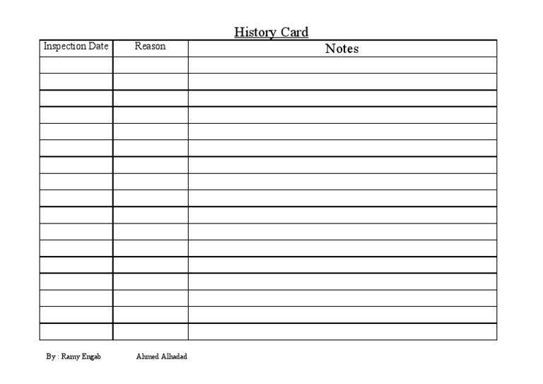 History Card Form | PDF