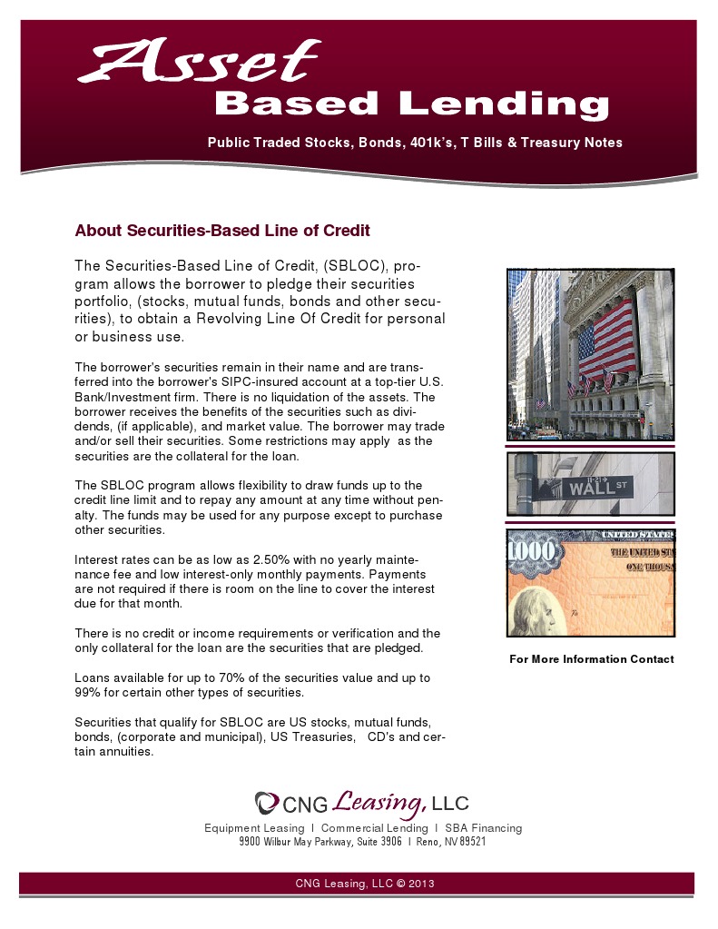 Sbloc Flyer | PDF | Securities (Finance) | Line Of Credit