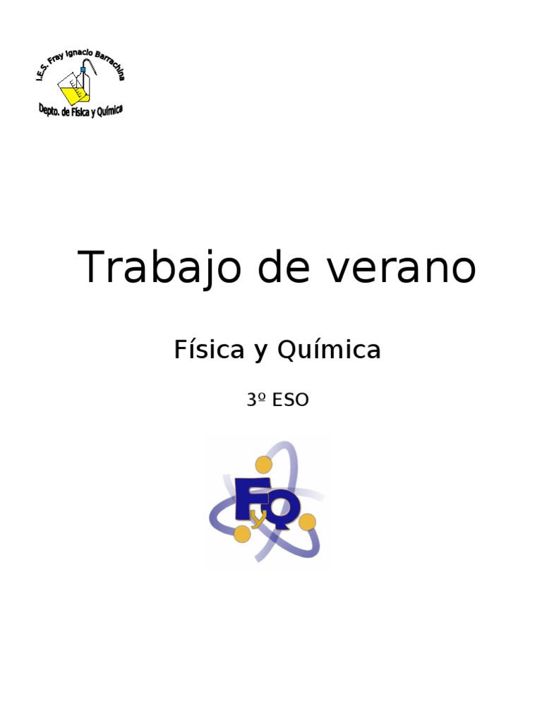 3 ESO Fisica y Quimica Cuaderno Verano | PDF | Mezcla | Gases