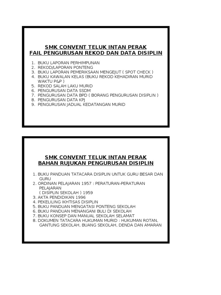 Label Fail Pengurusan Disiplin | PDF
