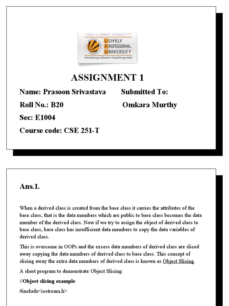 Assignment Cse 251 T Pdf Pointer Computer Programming Variable