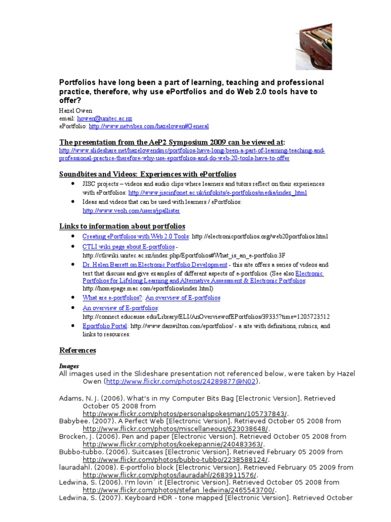 ePortfolio Construction for Social Work | PDF | Educational Technology ...